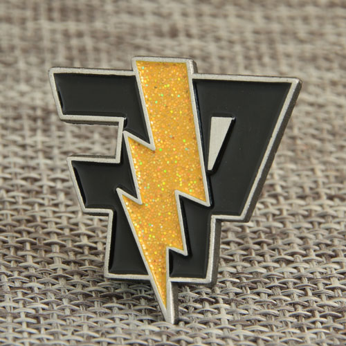 Enamel Pin | Gold Lightning Enamel Pins | Cheap - EnamelPins.com