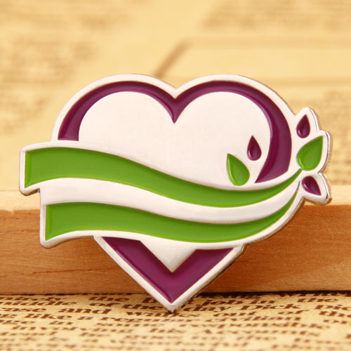 Enamel Pins | Heart With Branches Lapel Pins - Low Price