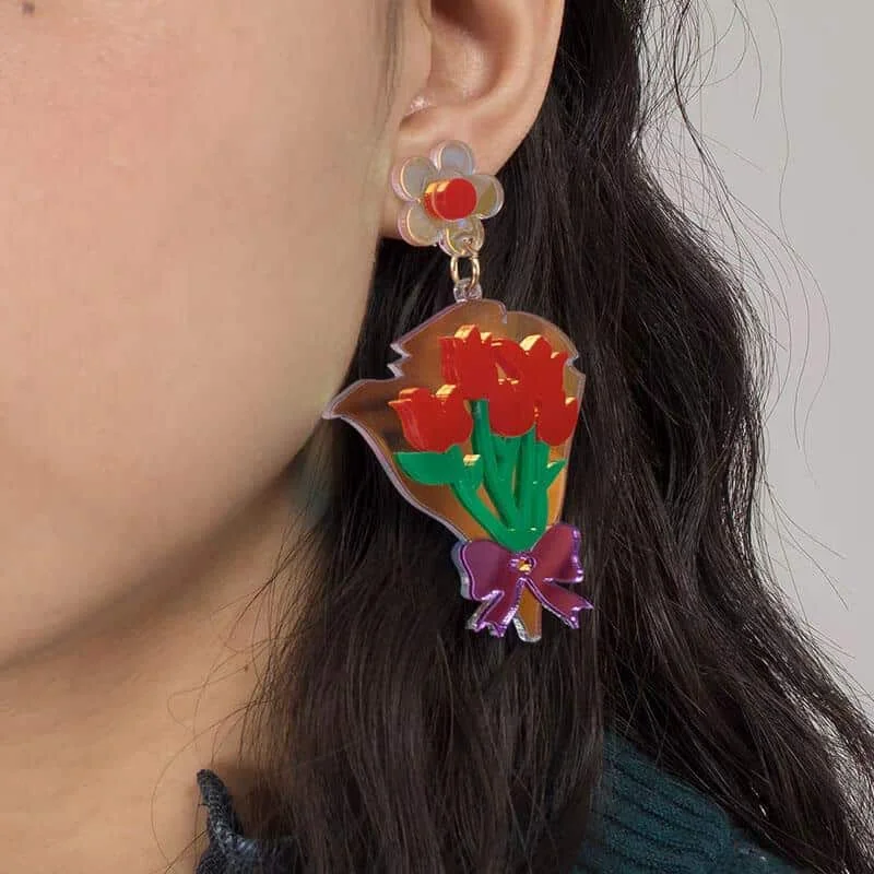 Custom Acrylic Earrings Online - Free Artwork & Shipping