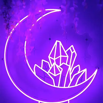 purple neon sign