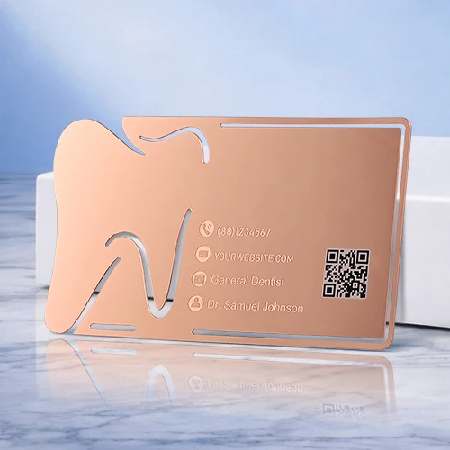 Dental Rose Gold Metal Card { Free Quote } GSJJ.com